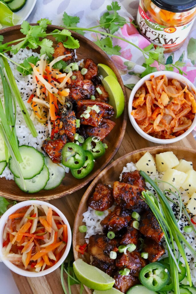 Ginger Chicken Poke Bowl Recipe Slice of Jess