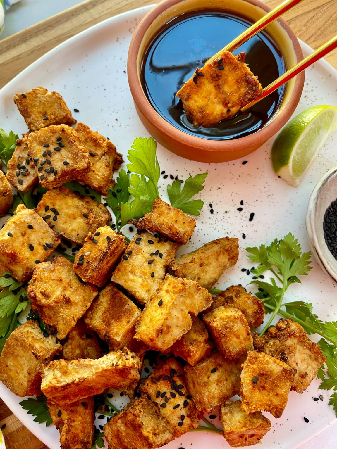 Super Crispy Air Fried Tofu Slice of Jess